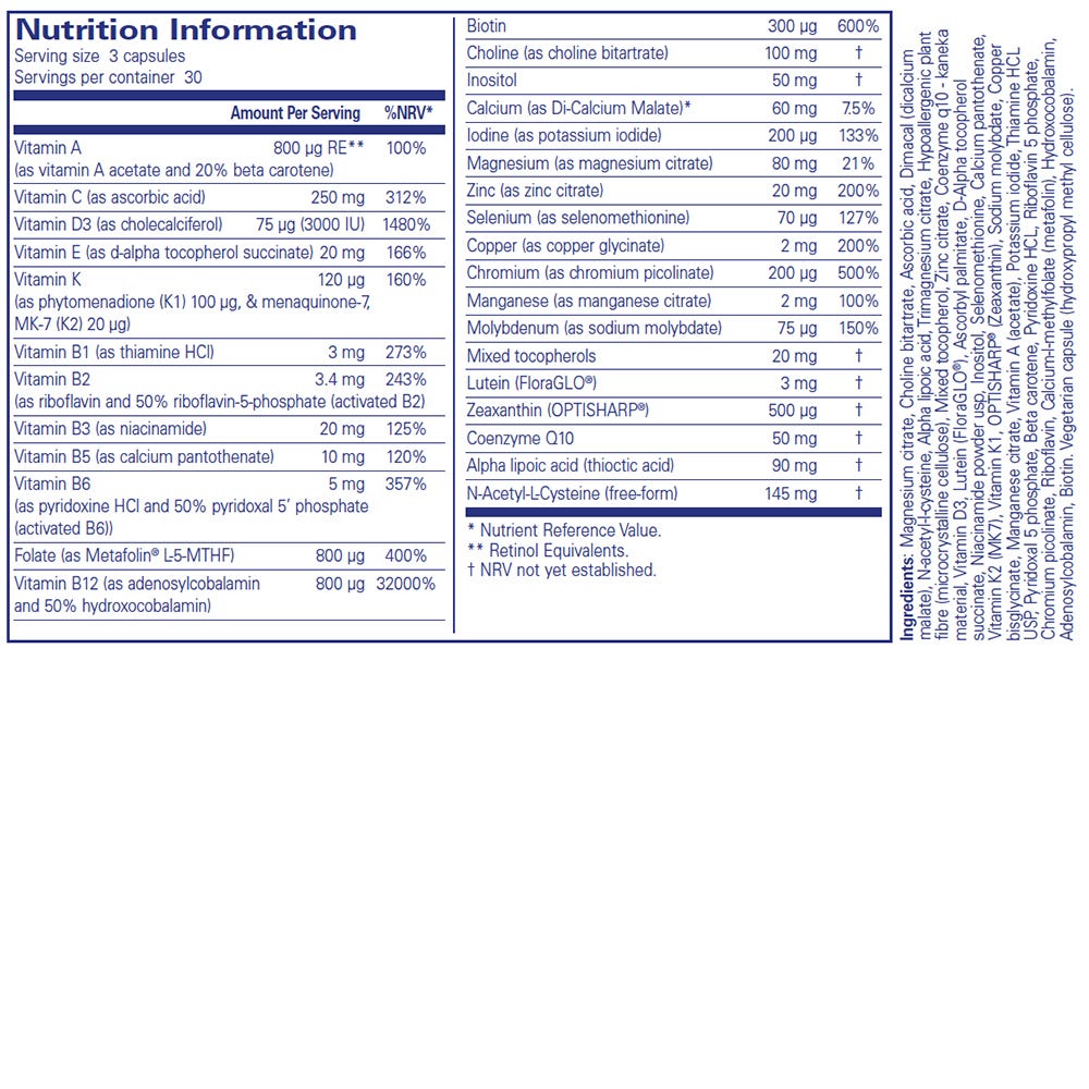 PureGenomics® UltraMultivitamin | Pure Encapsulations | Pure ...